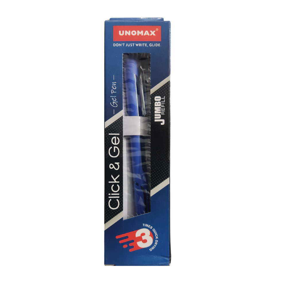 Unomax Click And Gel Pen Blue Ink Durgashop In