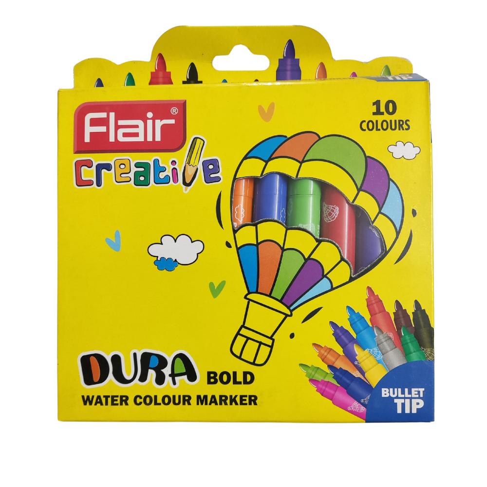 Flair Creative Dura-Bold Water Colour Marker – 10 Colours – durgashop.in