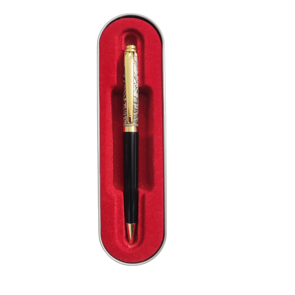Luxor Royale Vista Lacque black body, Golden engraved cap, Gold Trim ...